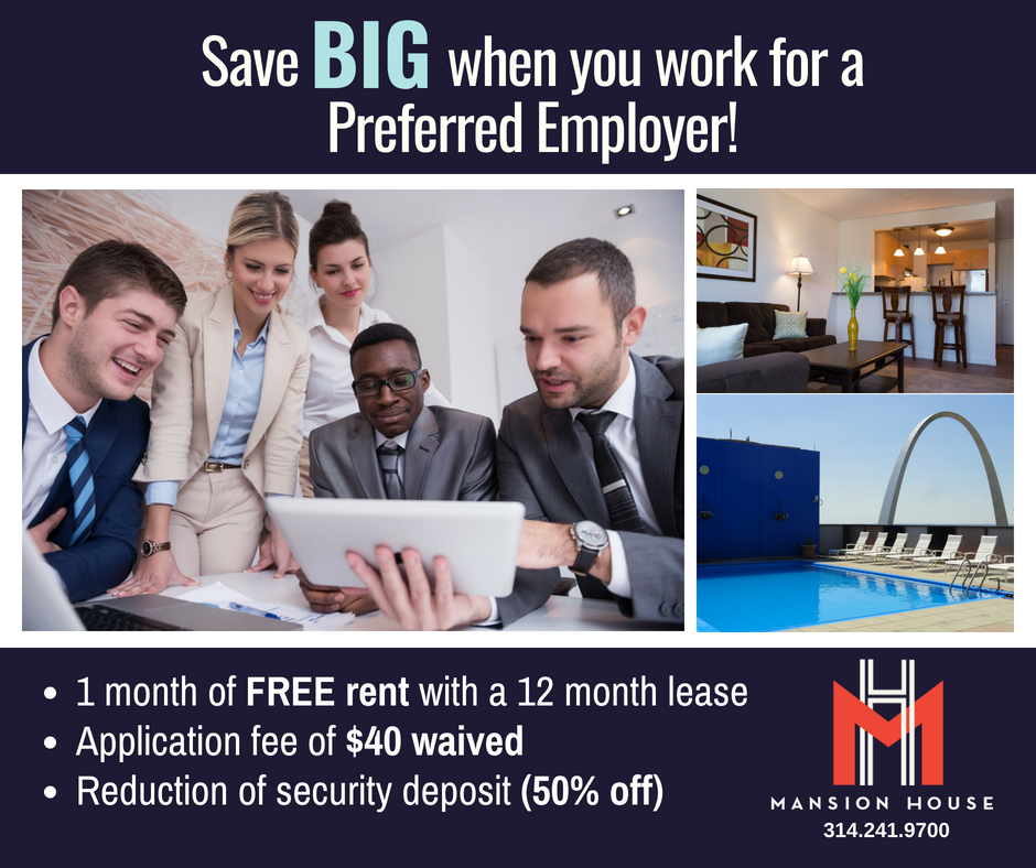 Work Downtown? Check out our Preferred Employer Discount! - Mansion House